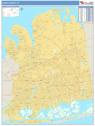 Nassau County, NY Number of Households Zip Code Wall Map by MarketMAPS