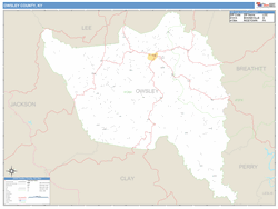 Owsley County, KY Number of Households Zip Code Wall Map by MarketMAPS