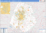 Austin-Round Rock Metro Area Wall Map - Premium - MarketMAPS