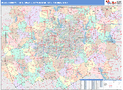 Dallas-Fort Worth-Arlington Metro Area Wall Map - Premium