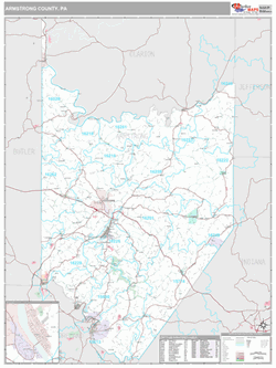 Armstrong County, PA Map (Premium Style)
