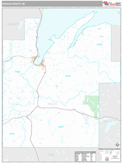 Baraga County, MI Map (Premium Style)