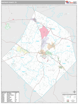 Bastrop County, TX Map (Premium Style)