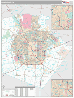Bexar County, TX Zip Code Map (Premium Style)