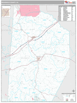 Brunswick County, VA Map (Premium Style)