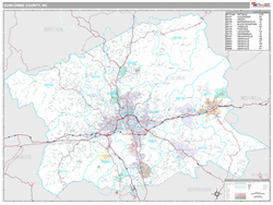 Buncombe County, NC Map (Premium Style)