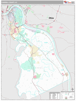 Campbell County, KY Zip Code Map (Premium Style)