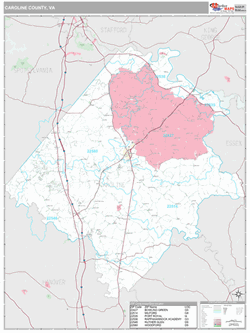 Caroline County, VA Map (Premium Style)