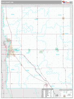 Clay County, MN Map (Premium Style)