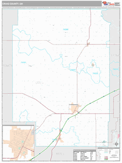 Craig County, OK Map (Premium Style)