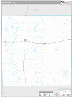 Crosby County, TX Zip Code Map (Premium Style)