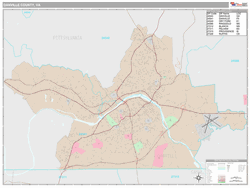 Danville County, VA Zip Code Map (Premium Style)