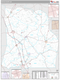 Duplin County, NC Map (Premium Style)