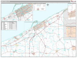 Erie County, PA Map (Premium Style)