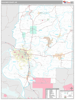 Faulkner County, AR Map (Premium Style)