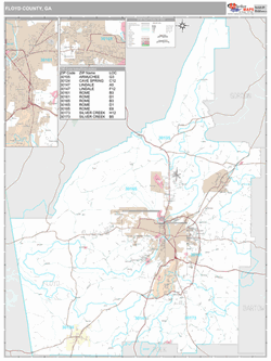 Floyd County, GA Map (Premium Style)