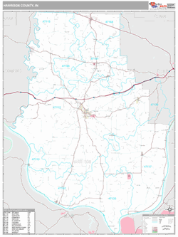 Harrison County, IN Map (Premium Style)