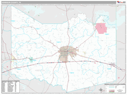 Harrison County, TX Map (Premium Style)