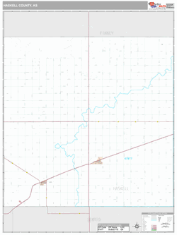 Haskell County, KS Zip Code Map (Premium Style)