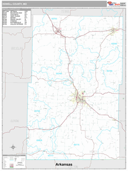 Howell County, MO Zip Code Map (Premium Style)
