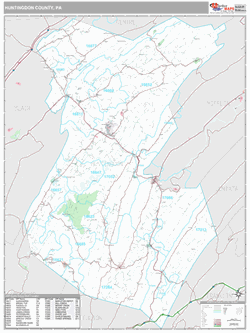 Huntingdon County, PA Map (Premium Style)