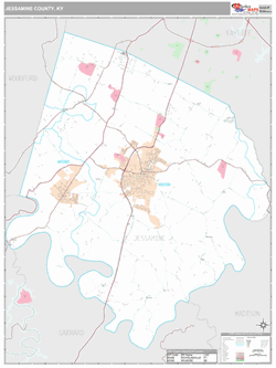 Jessamine County, KY Zip Code Map (Premium Style)