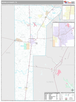 Jim Wells County, TX Map (Premium Style)