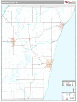 Kewaunee County, WI Zip Code Map (Premium Style)