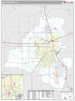 Lafayette Parish (County) , LA Map (Premium Style)
