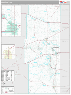 Lea County, NM Zip Code Map (Premium Style)