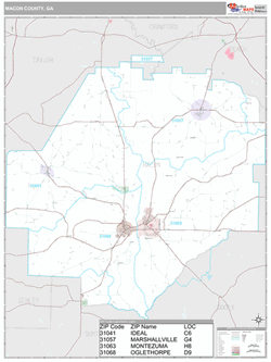 Macon County, GA Map (Premium Style)