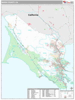 Marin County, CA Map (Premium Style)