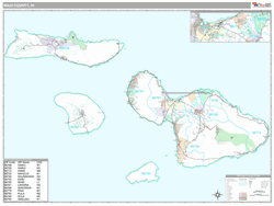 Maui County, HI Map (Premium Style)