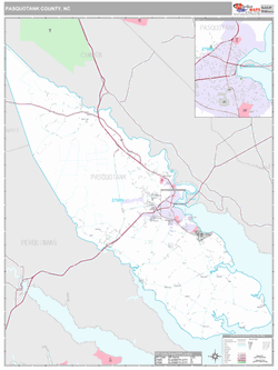 Pasquotank County, NC Map (Premium Style)