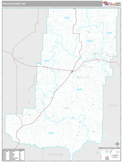 Phillips County, MT Zip Code Map (Premium Style)