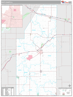 Piatt County, IL Map (Premium Style)