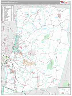 Rensselaer County, NY Map (Premium Style)