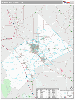Stanislaus County, CA Map (Premium Style)