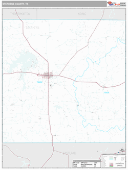 Stephens County, TX Map (Premium Style)