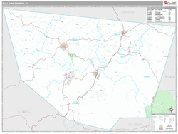 Sullivan County, PA Map (Premium Style)