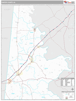 Sumter County, AL Zip Code Map (Premium Style)