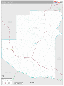 Terrell County, TX Map (Premium Style)
