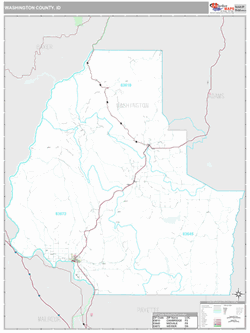 Washington County, ID Zip Code Map (Premium Style)