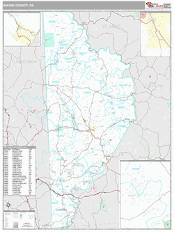 Wayne County, PA Map (Premium Style)
