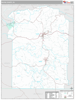Wayne County, TN Map (Premium Style)