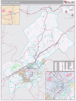 Roanoke Metro Area Map (Premium Style)