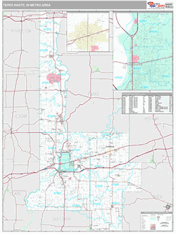 Terre Haute Metro Area Map (Premium Style)