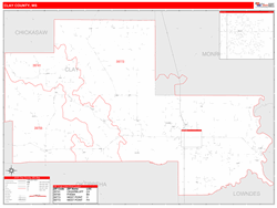 Clay County, MS Map Book (Red Line Style)