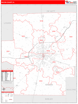 Macon County, IL Map Book (Red Line Style)