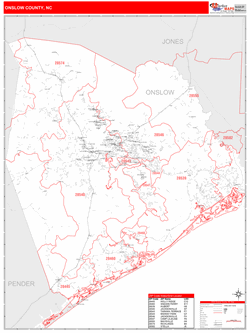 Onslow County, NC Map Book (Red Line Style)